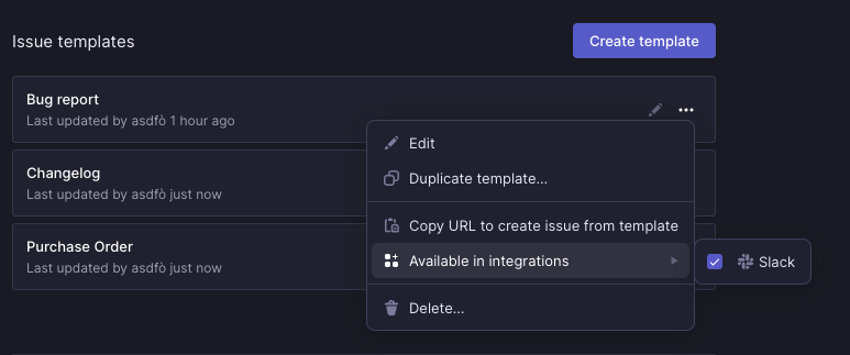 Issue templates – Linear Docs