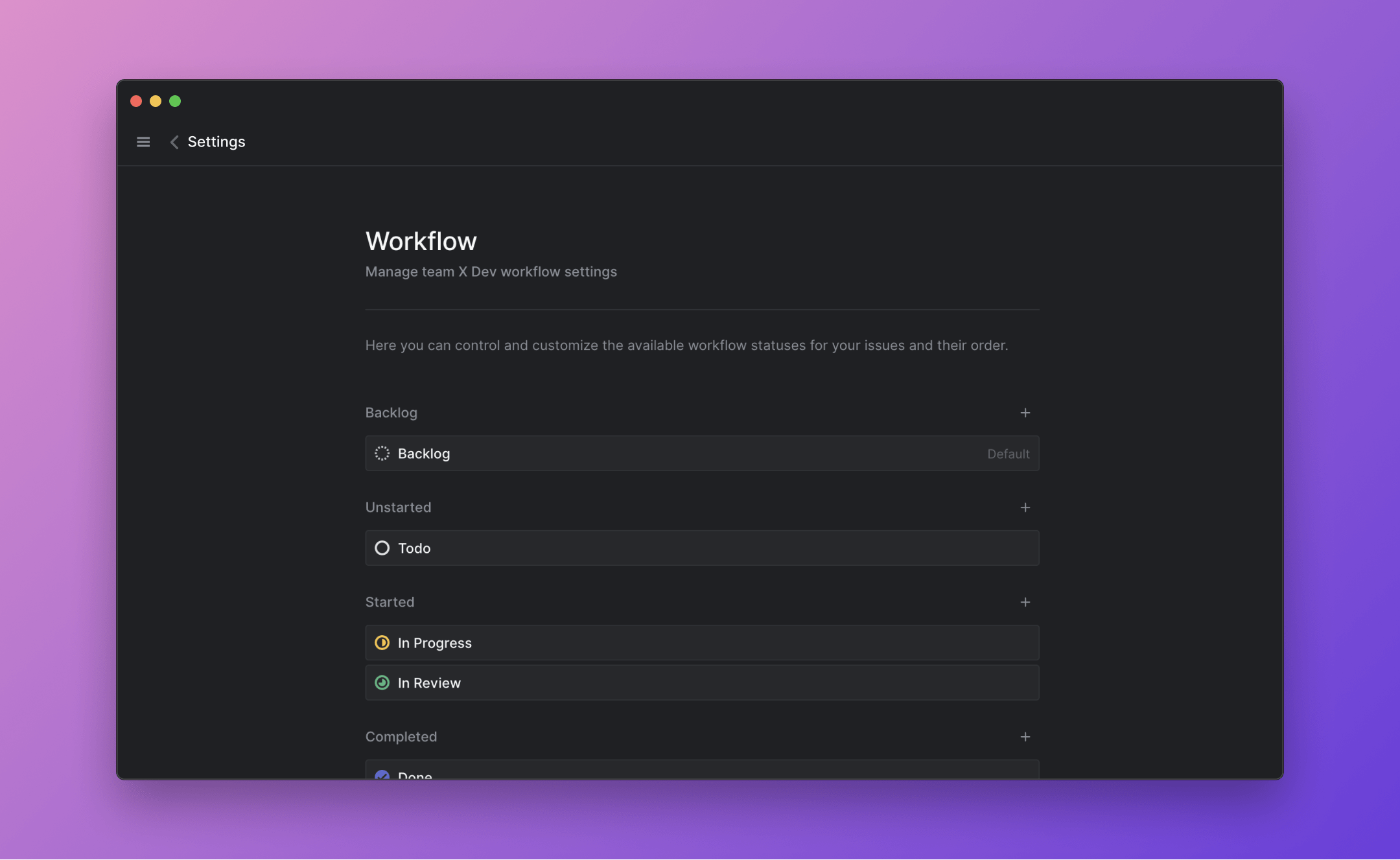 Workflows – Linear Docs