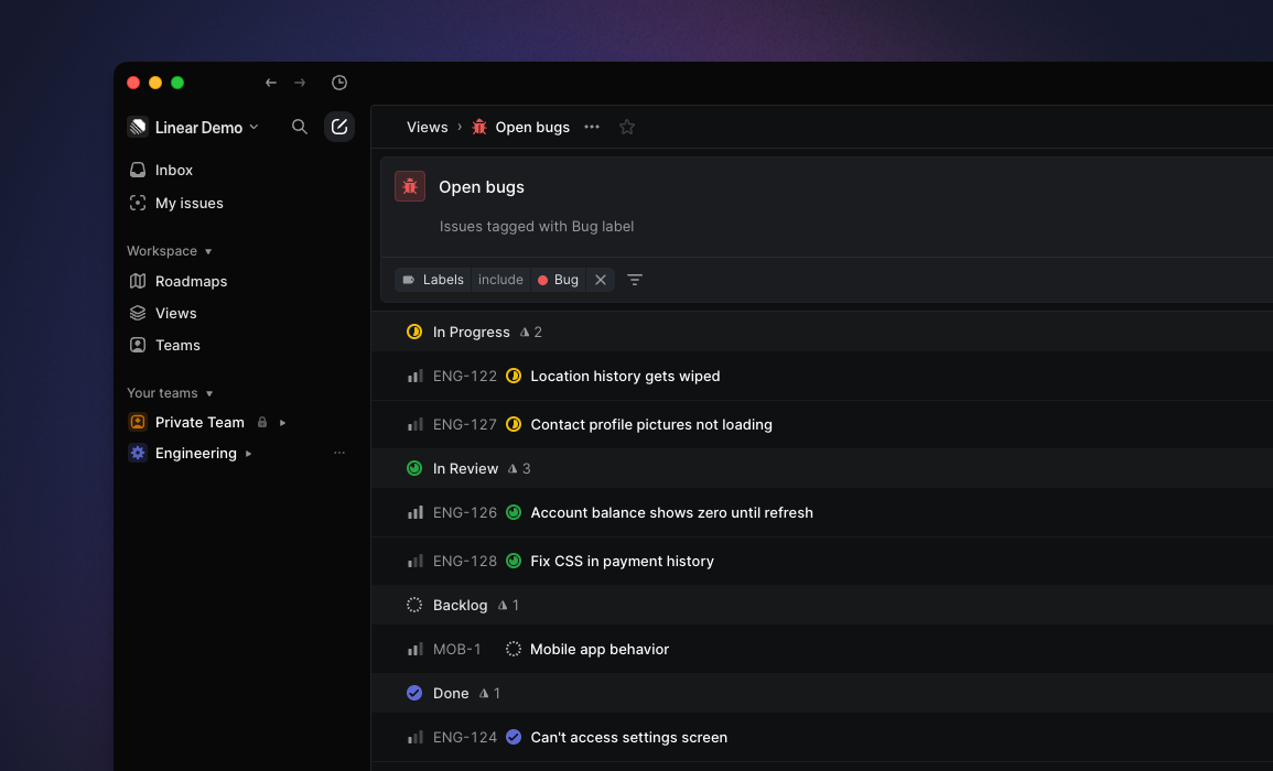 Custom Views – Linear Docs