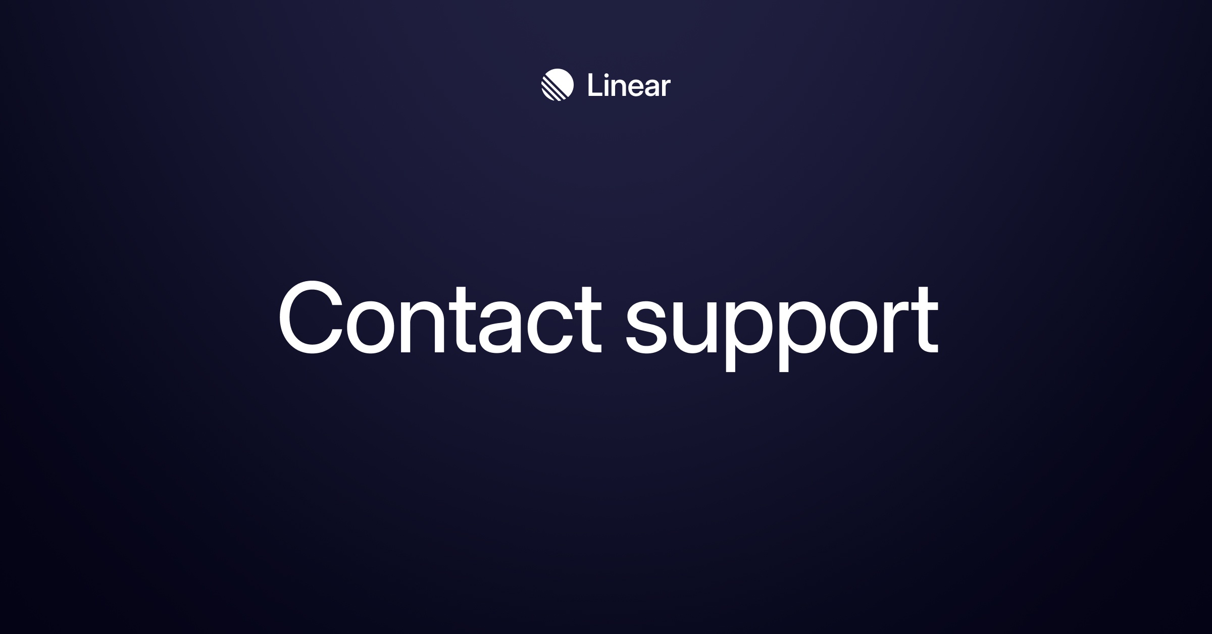 Contact support – Linear