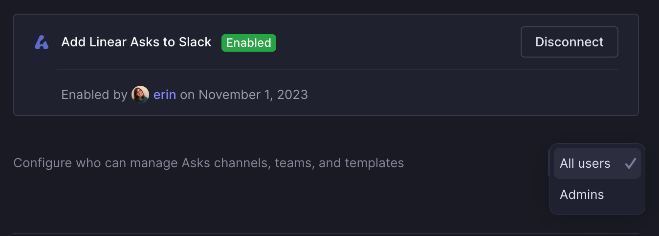 Asks – Linear Docs